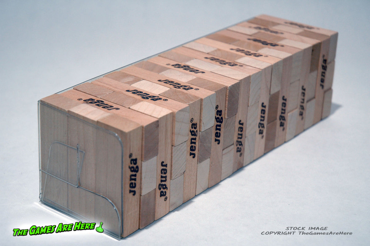 Jenga Wooden Block Stacking Game - Milton Bradley 1995 – The Games Are Here