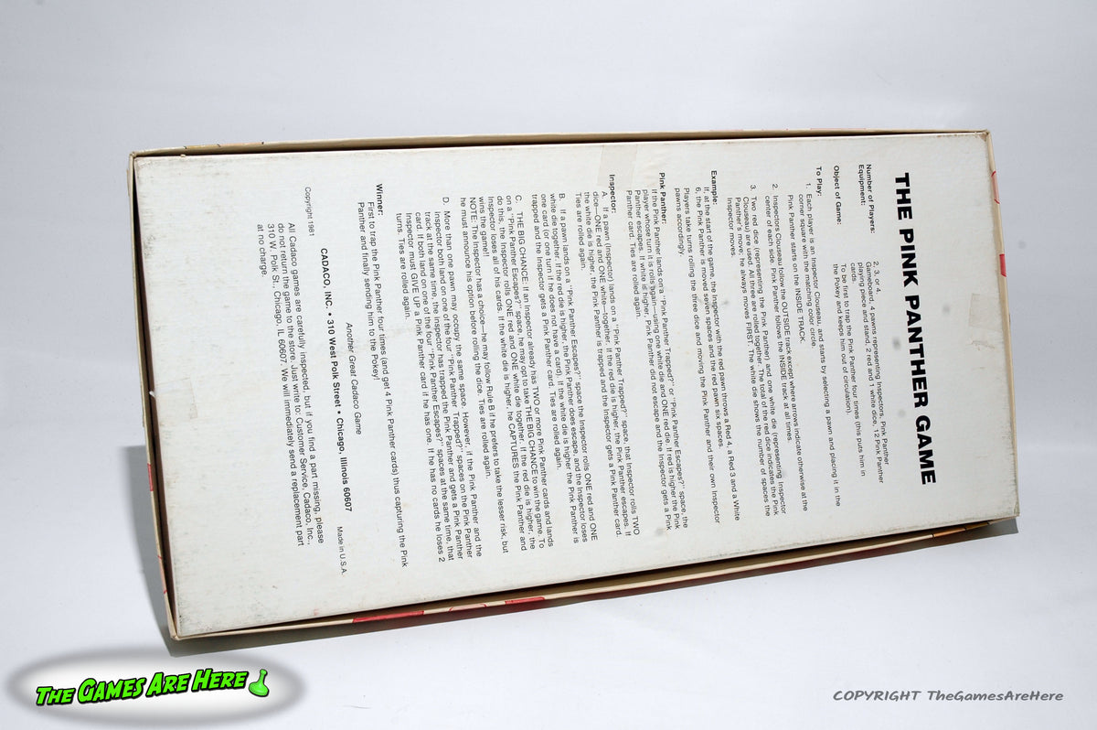 The Pink Panther Board Game - Cadaco 1981 – The Games Are Here