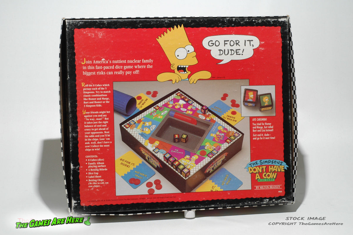 The Simpsons Don't Have a Cow Dice Game - Milton Bradley 1990 – The ...