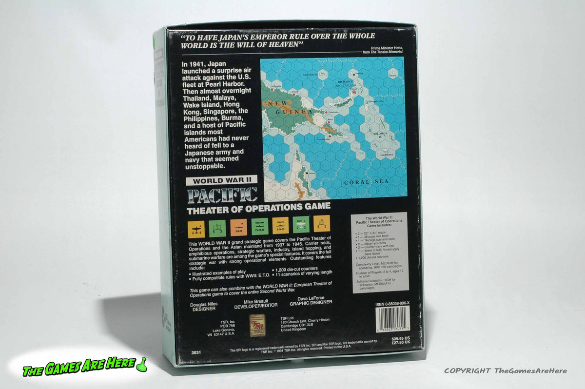 World War II: Pacific Theater of Operations - SPI 1991 Unpunched – The ...