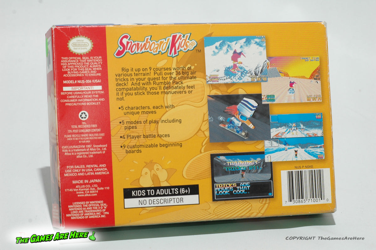 Snowboard Kids - Nintendo 64, Atlus 1997 – The Games Are Here