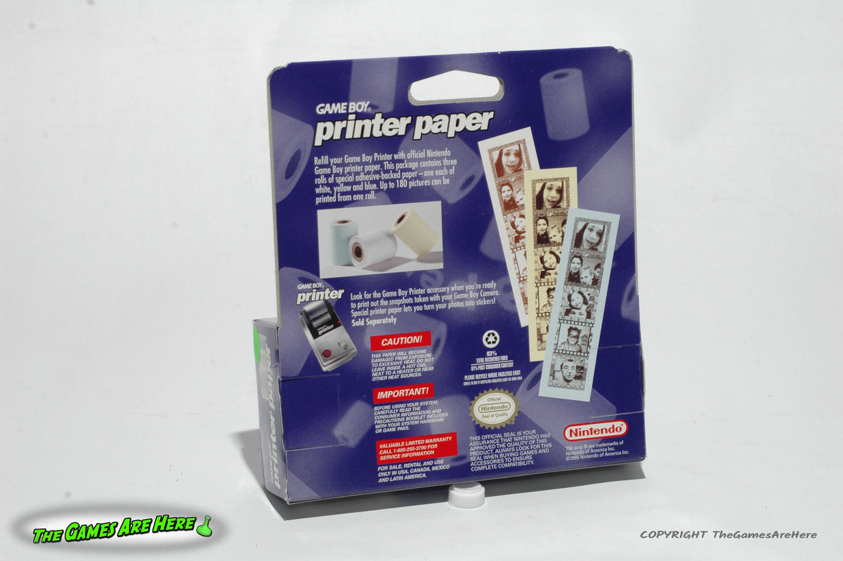 Game Boy Printer Paper - Nintendo 1998 – The Games Are Here