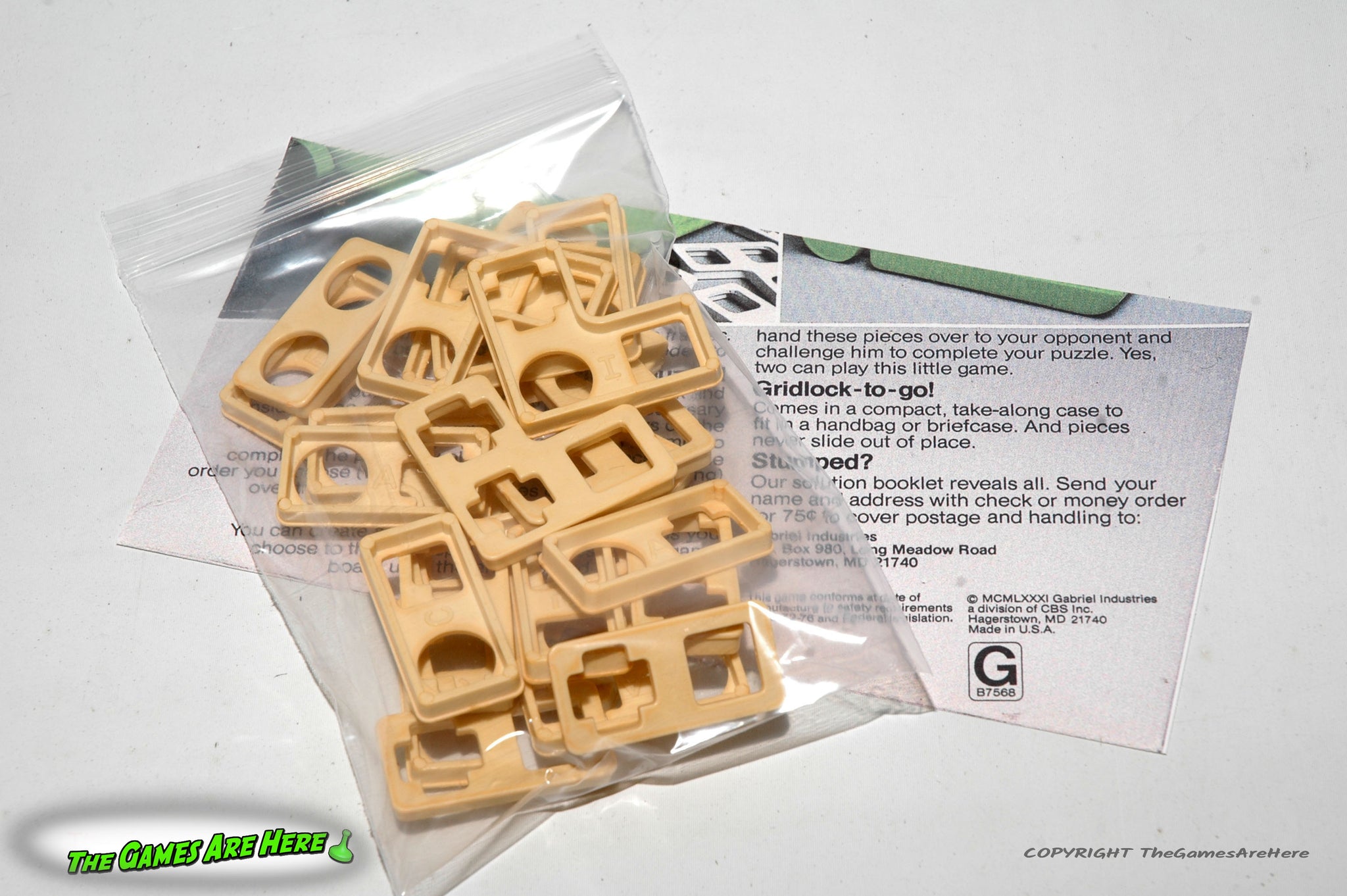 Gridlock Puzzle Game - Ideal 1981 w No Box – The Games Are Here