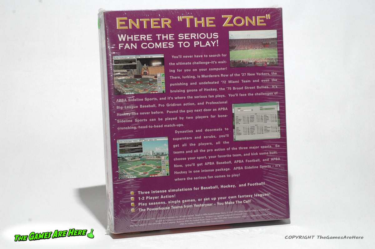 Sideline Sports - APBA for DOS & Windows 1995 Brand New – The Games Are ...